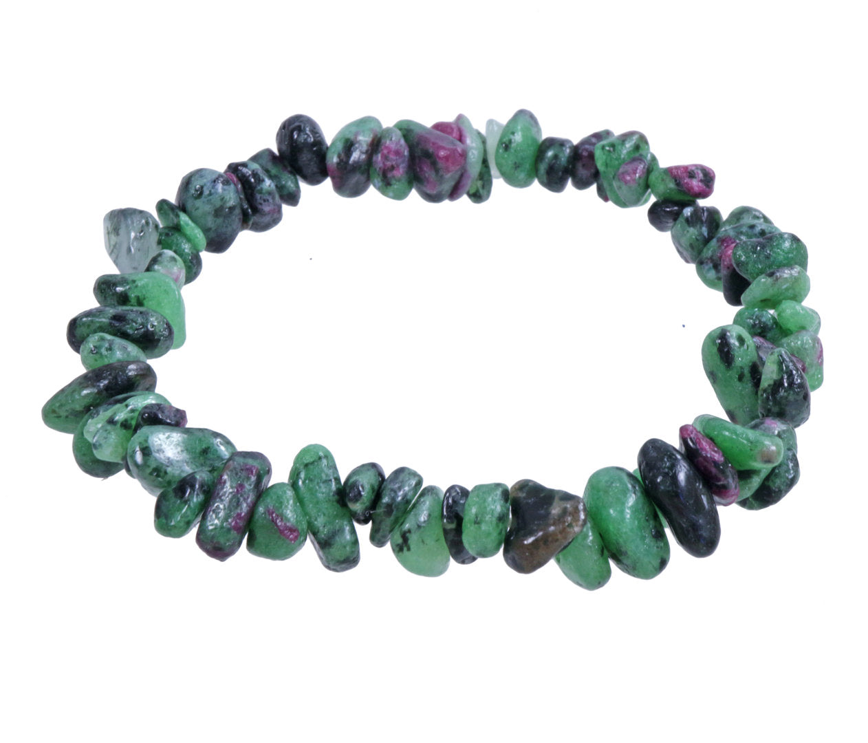 Zoisit mit Rubin Splitterarmband